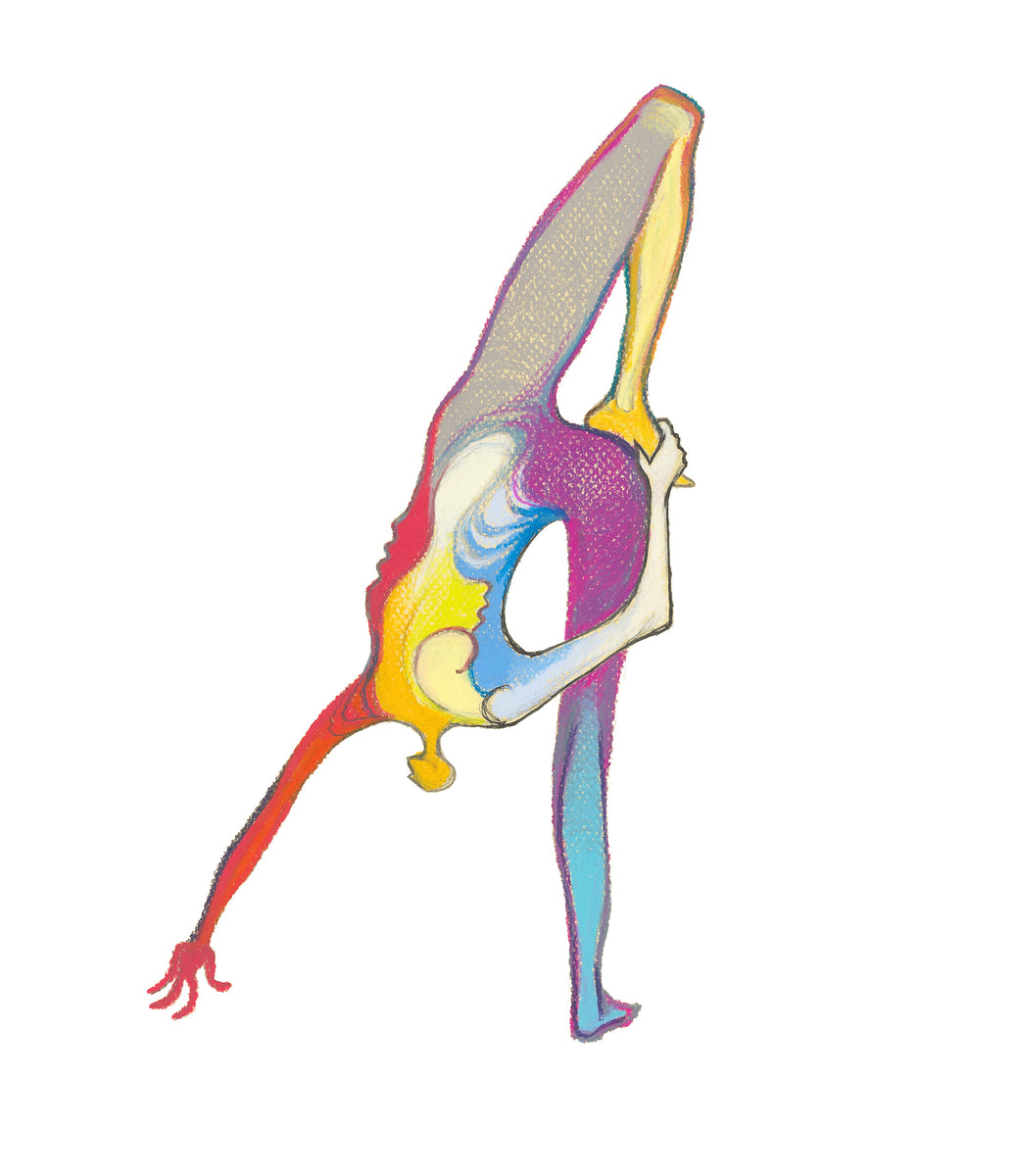 Art Print. Graphikasana, Balance, Super Soldier Pose (Viparita Parivrt ...